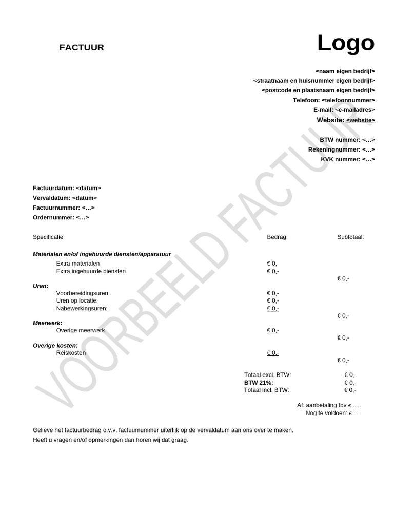 05 Format Factuur 2022-2023 | PDF