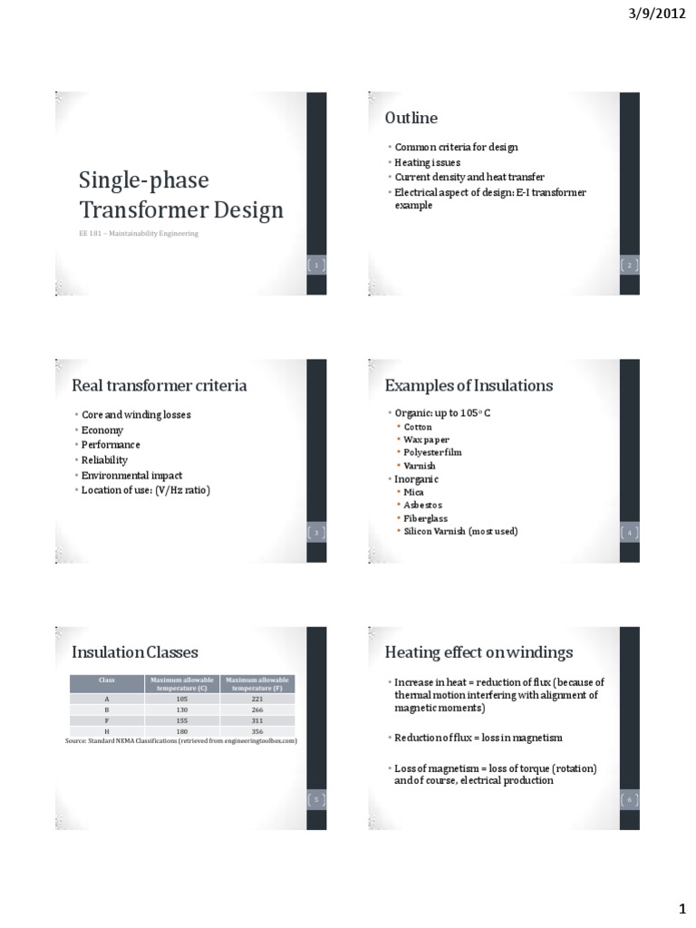 Single-Phase Transformer Design | PDF | Transformer | Electrical ...