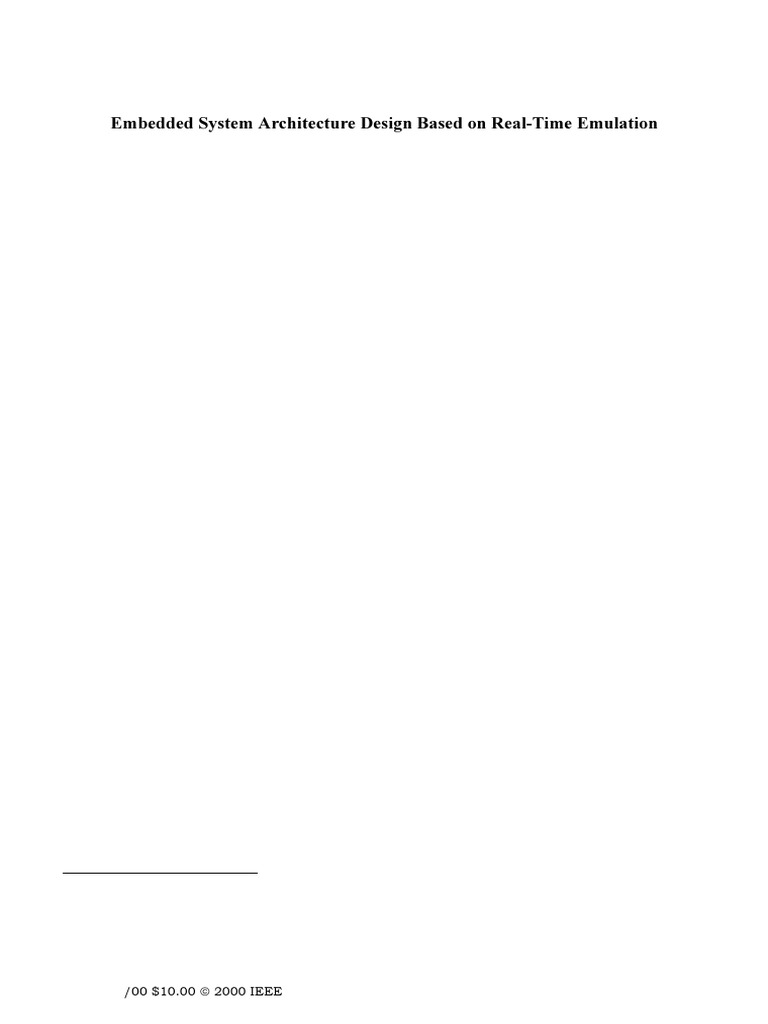 Embedded System Architecture Design Based on Real-time Emulation | PDF | Field Programmable Gate ...