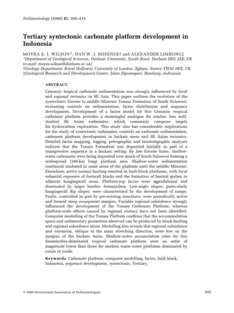Tertiary Syntectonic Carbonate Platform | PDF | Sedimentary Rock ...