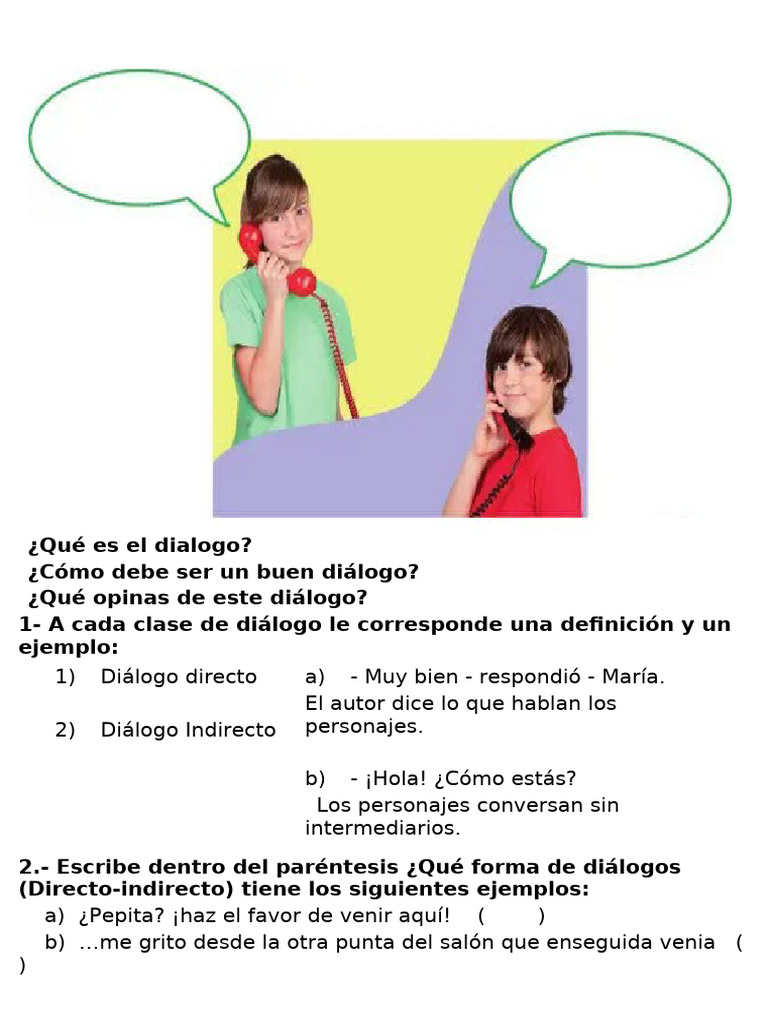 Ejemplos de diálogos para niños | PDF | Aprendizaje