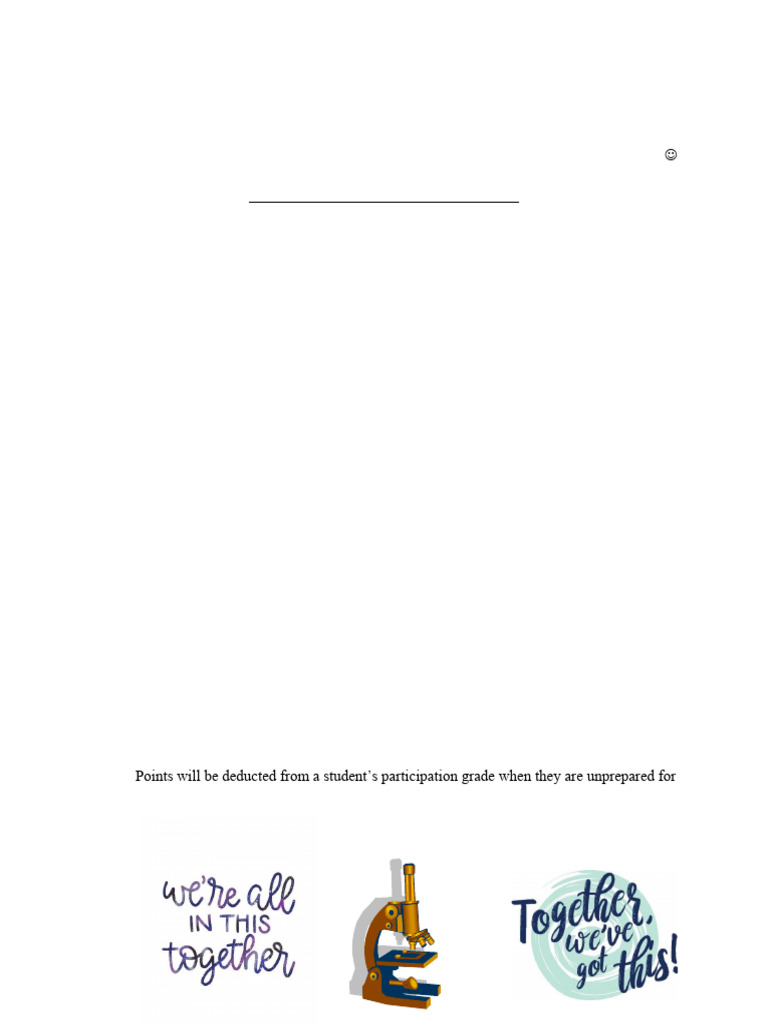 Bio Classroom Policy 2024-2025 | PDF | Homework | Learning