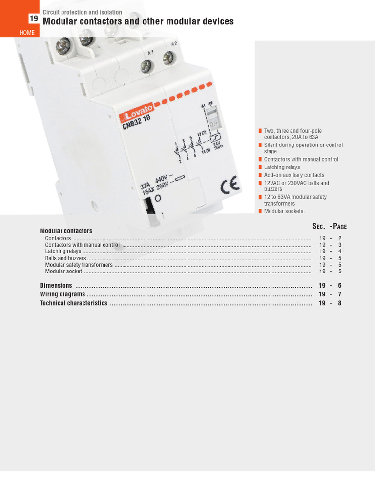 19 - Modular contactors and other modular devices | PDF | Power Supply | Electrical Components