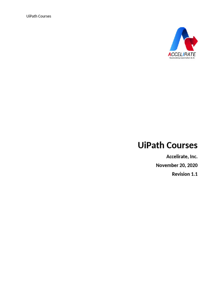 List of UiPath Courses V1 | PDF | Automation | Microsoft Excel