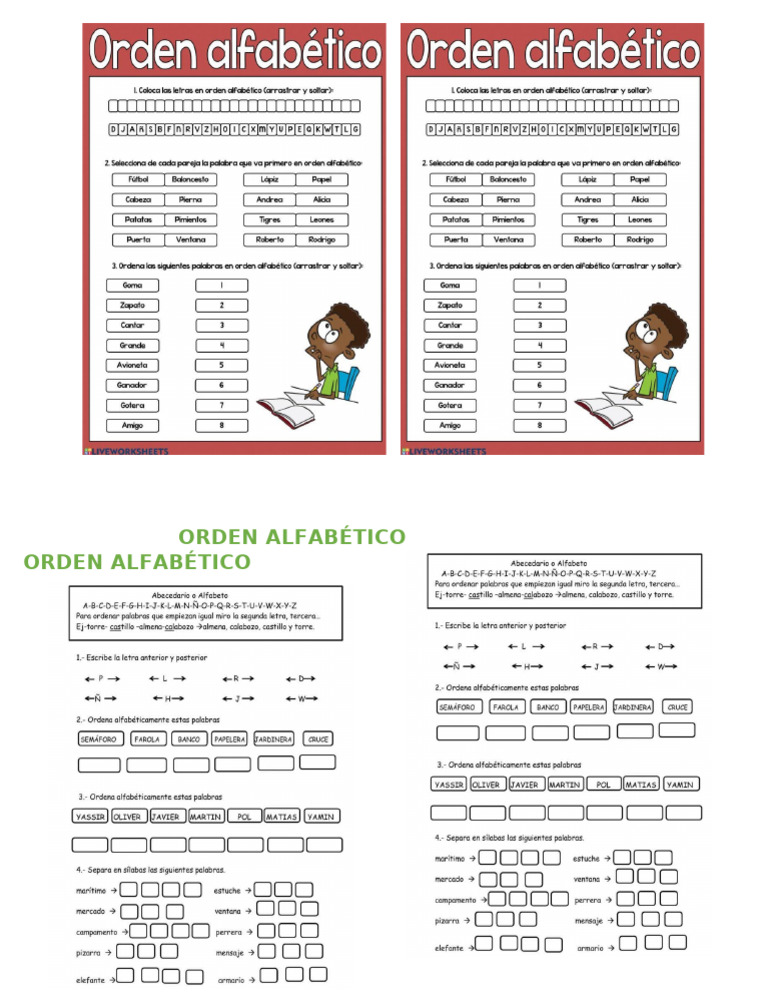 1. TALLER- ORDEN ALFABÉTICO | PDF