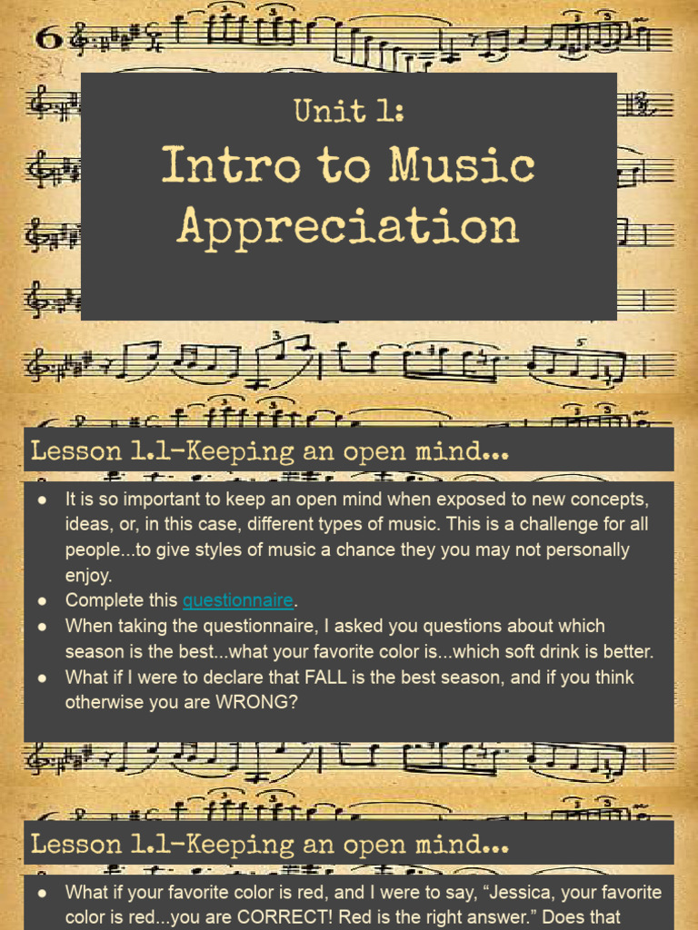 Unit 1 - Introduction To Music Appreciation | PDF