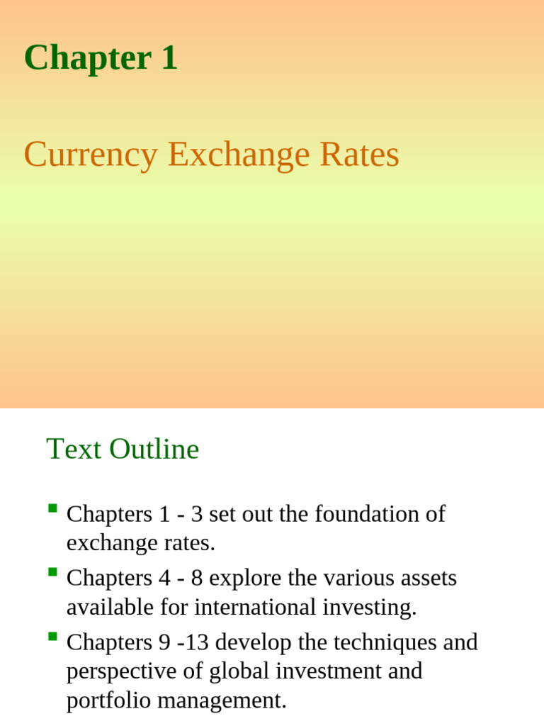 Ch.1 - Currency Exchange Rates | PDF | Exchange Rate | Foreign Exchange ...