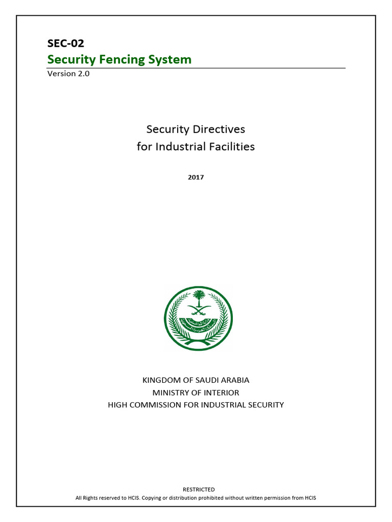 SEC - 02 - Security Fencing System | PDF | Specification (Technical ...