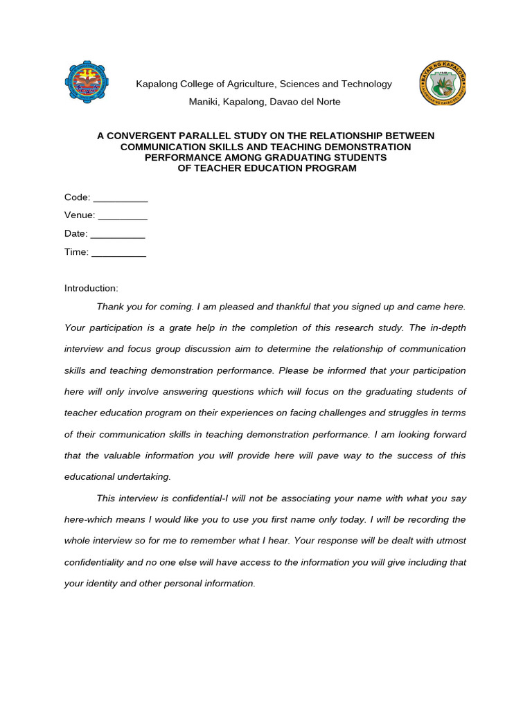 Questionnaire Validation | PDF | Communication | Thought