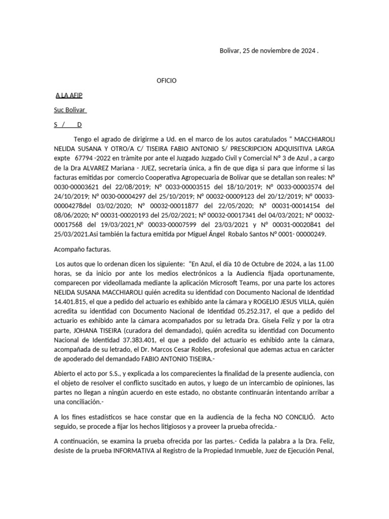 Oficio Afip M | PDF | Justicia | Crimen y violencia