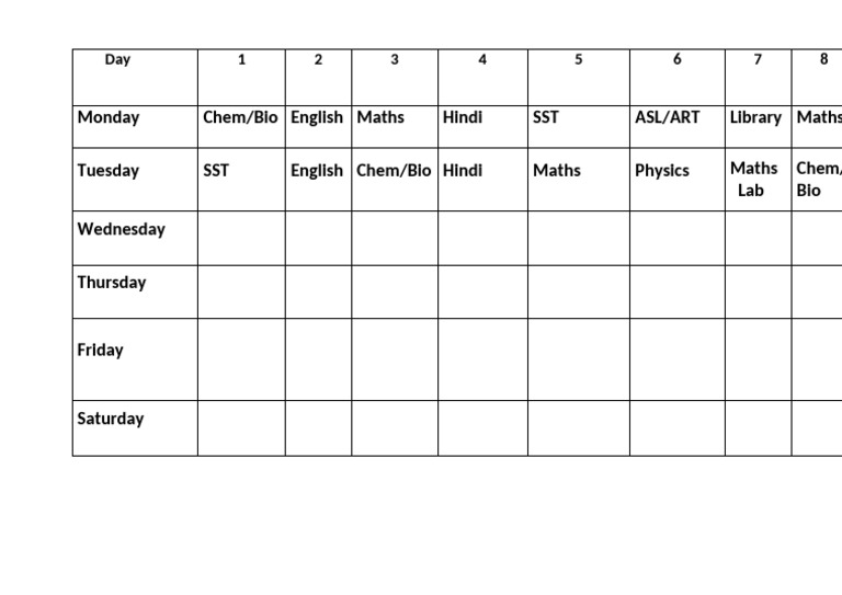 CRPF Timetable | PDF