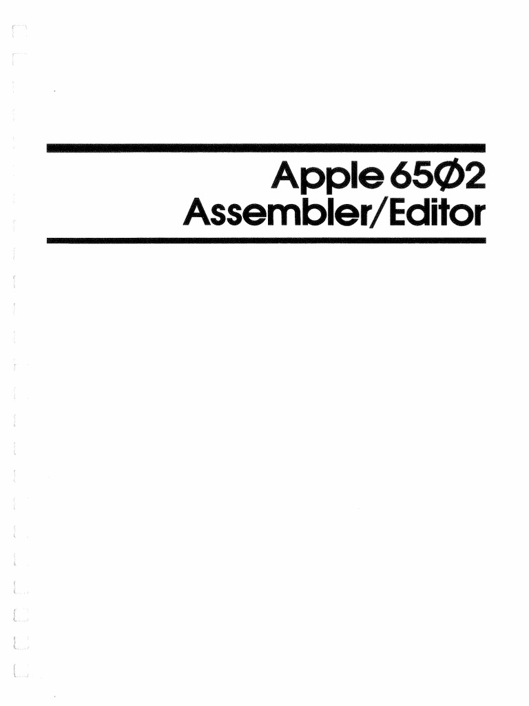 Apple 6502 Assembler-Editor | PDF