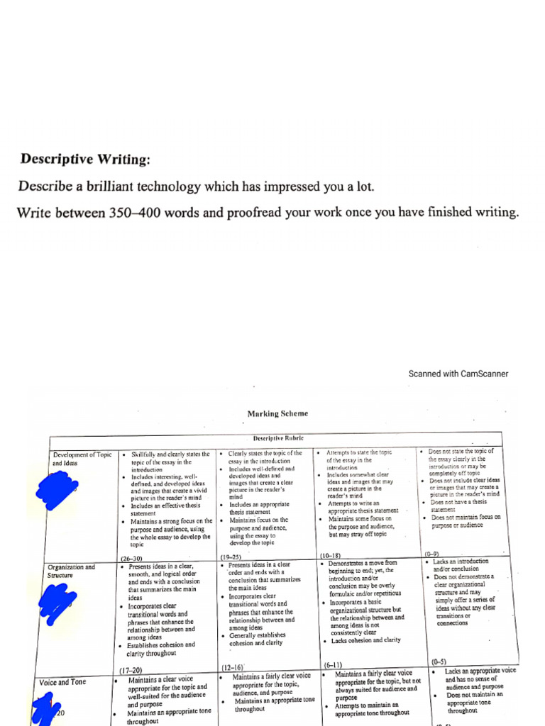 1920 Composition Exam Descriptive Essay | PDF