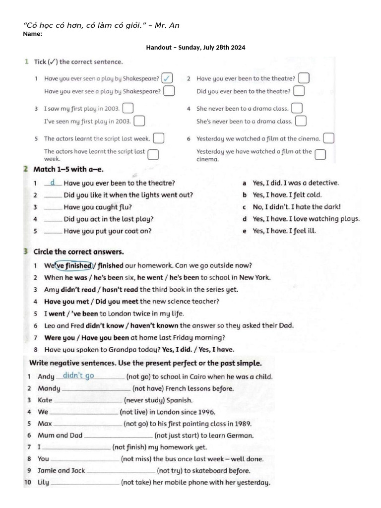 FF5 U2 Handout July28th | PDF