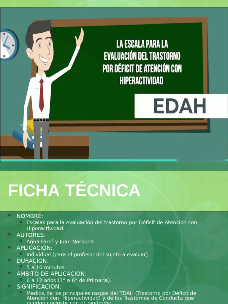 test EDAh | PDF | Desorden hiperactivo y deficit de atencion ...