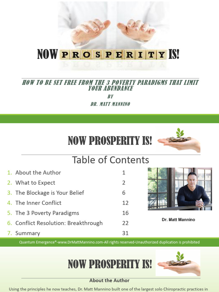 Now Prosperity Is! - DR Matt Mannino | PDF | Mind | Thought