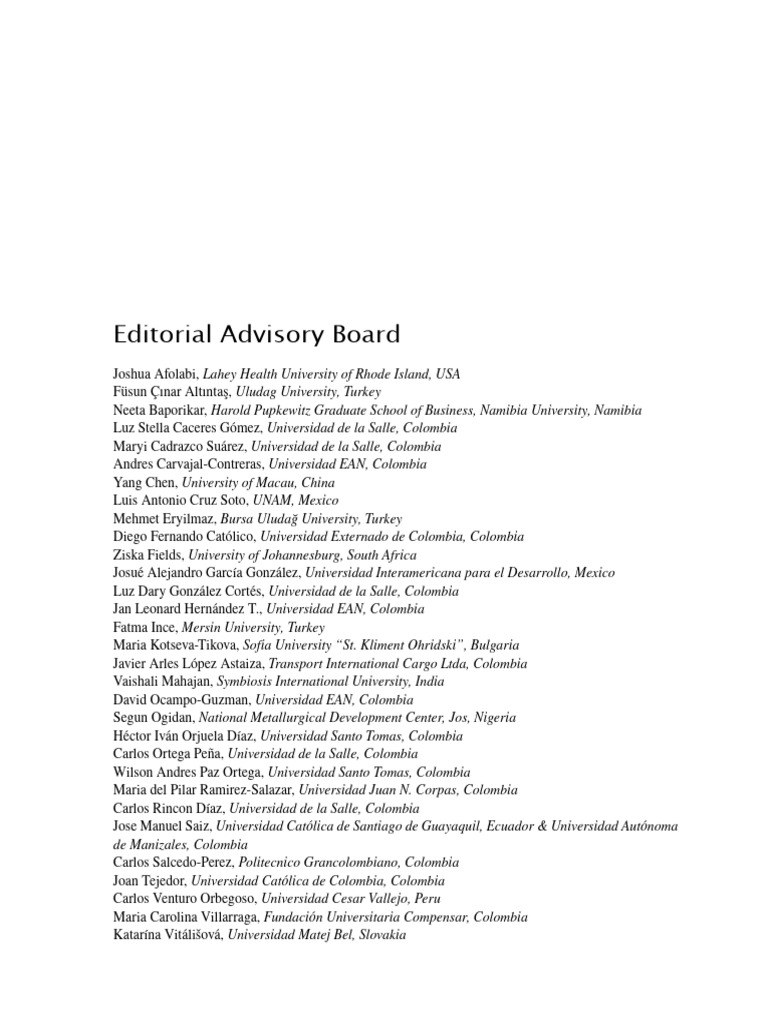 Editorial Advisory Board | PDF