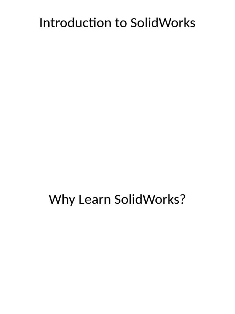 Introduction To SolidWorks | PDF