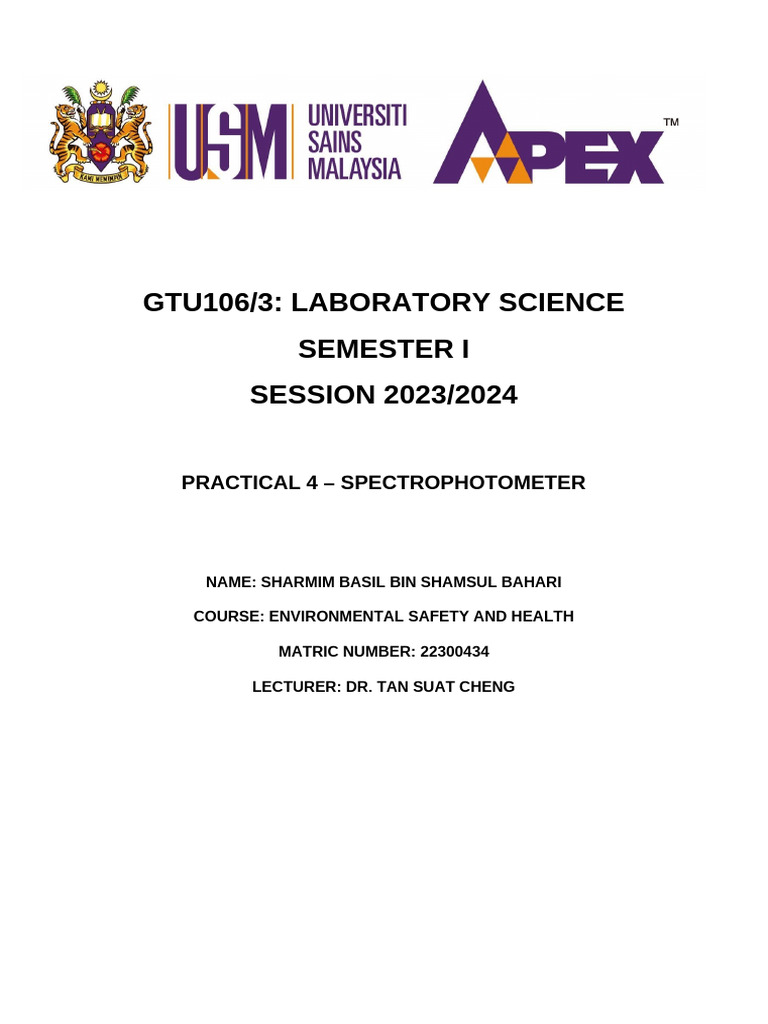 GTB106 Lab Report 4 - SHARMIM BASIL BIN SHAMSUL BAHARI | PDF ...