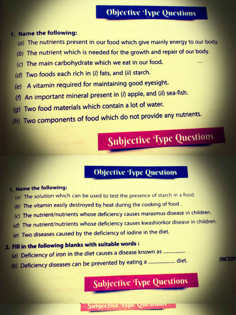 Class VI, Science Questions | PDF