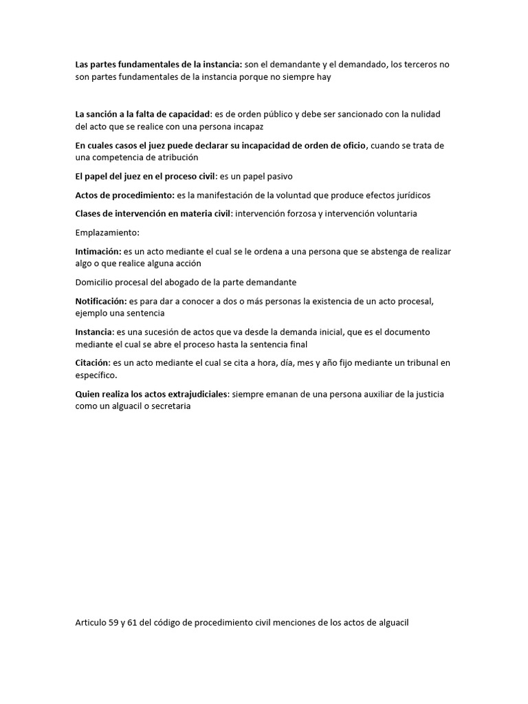 Las Partes Fundamentales de La Instancia | PDF | Demanda judicial | Ley ...