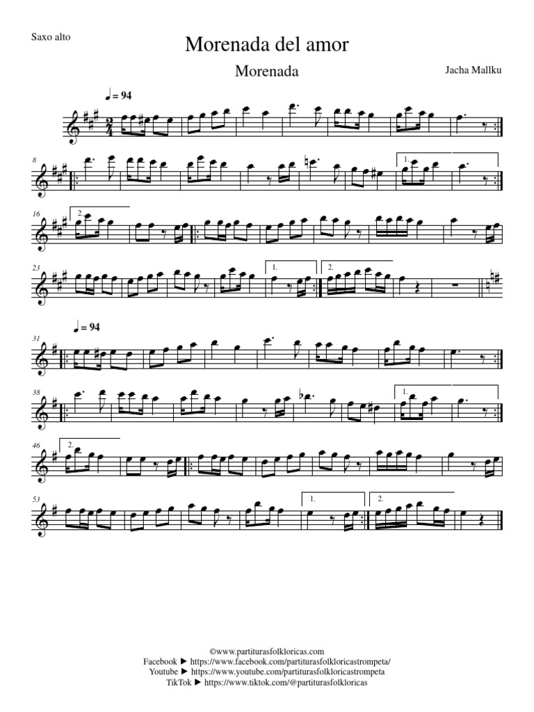 Morenada del Amor Sheet Music | PDF