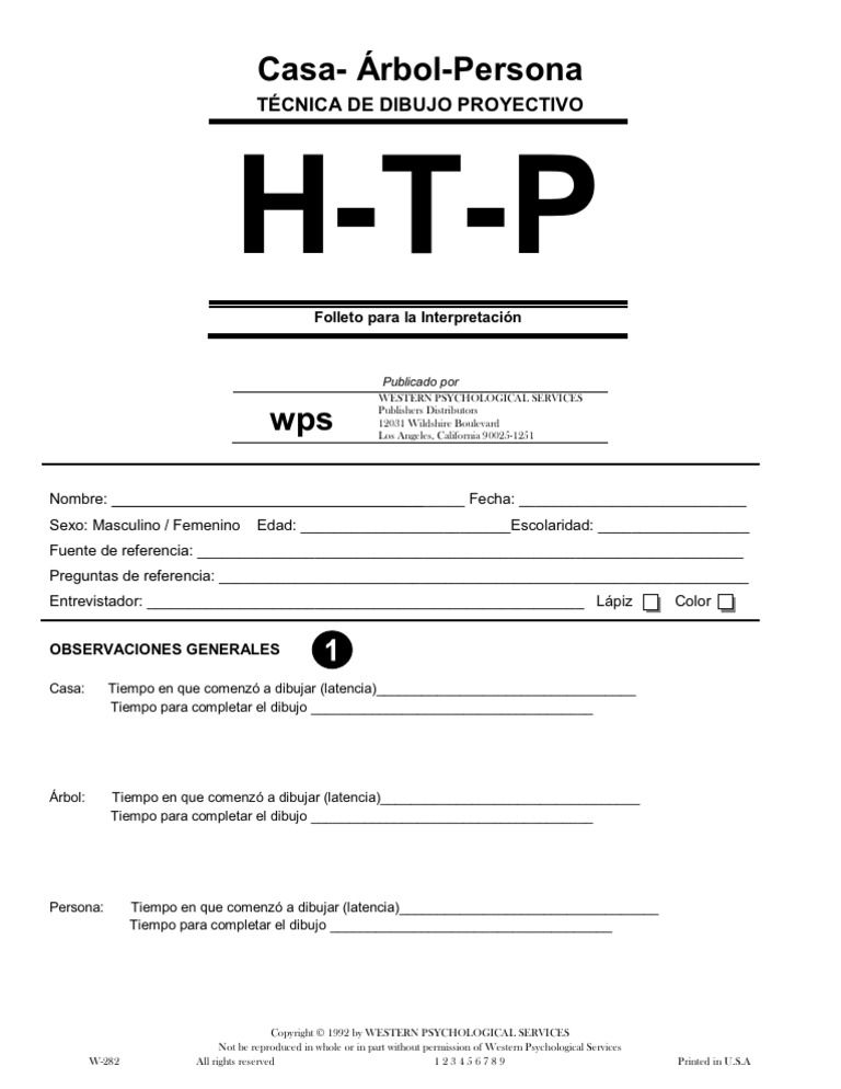 HTP-Folleto para La Interpretacion | PDF | Crecimiento personal y ...