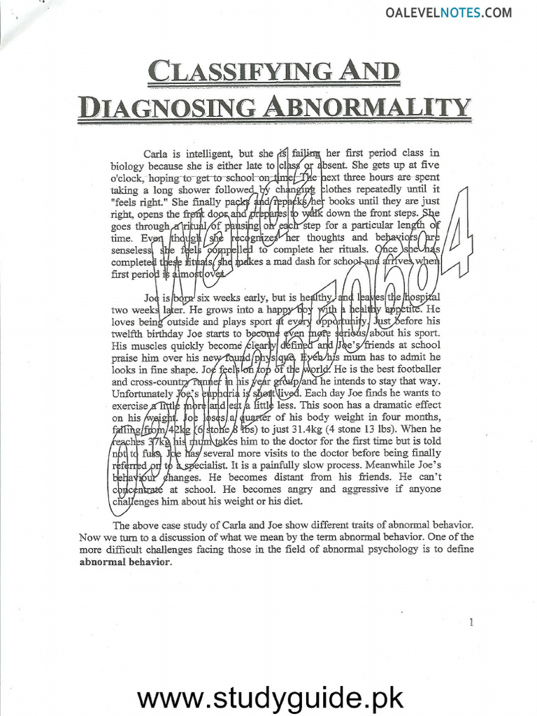 Abnormal Classifying and Diagnosing Abnomality | PDF