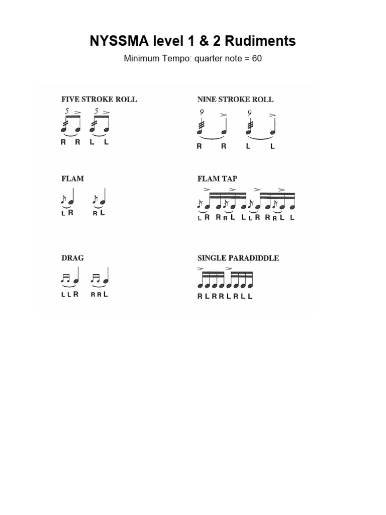 Nyssma Percussion Rudiments | PDF