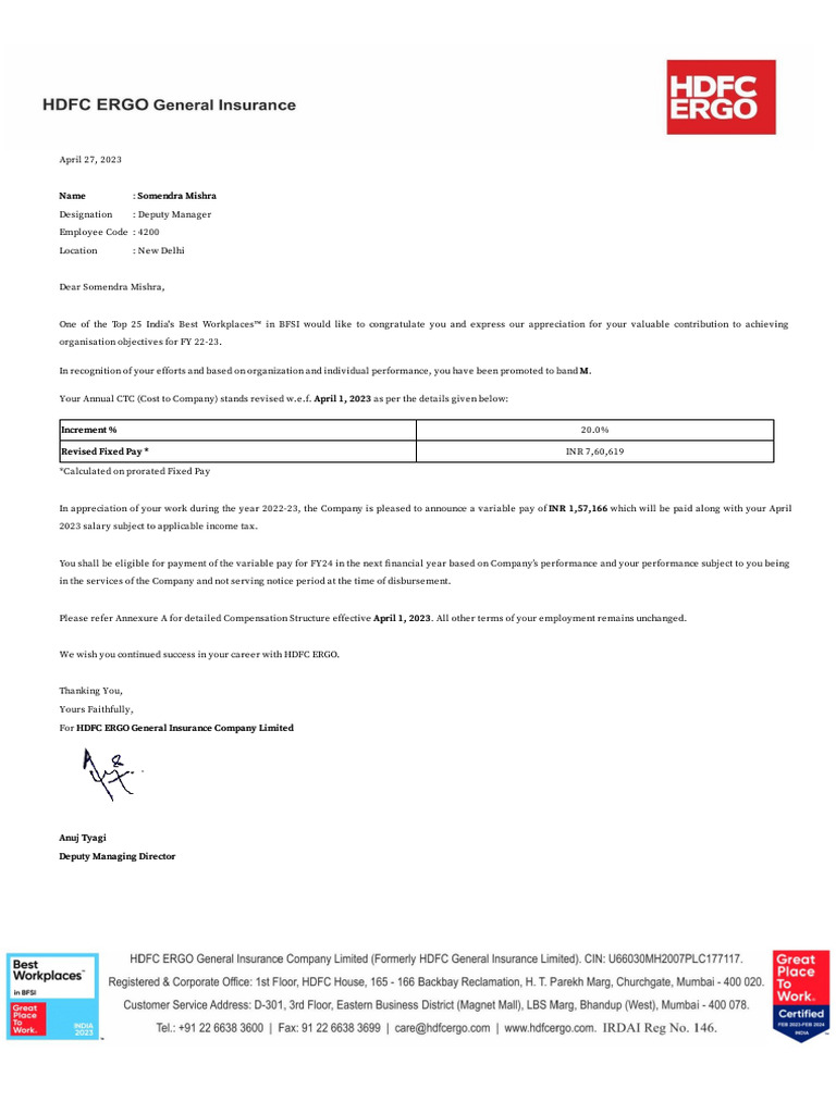 Appraisal 22-23 | PDF | Employment | Life Insurance