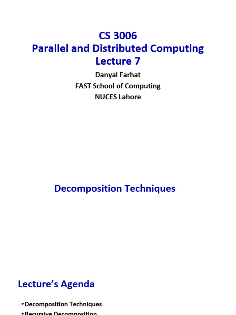 Lecture 7 Decomposition Techniques | PDF | Computational Science ...