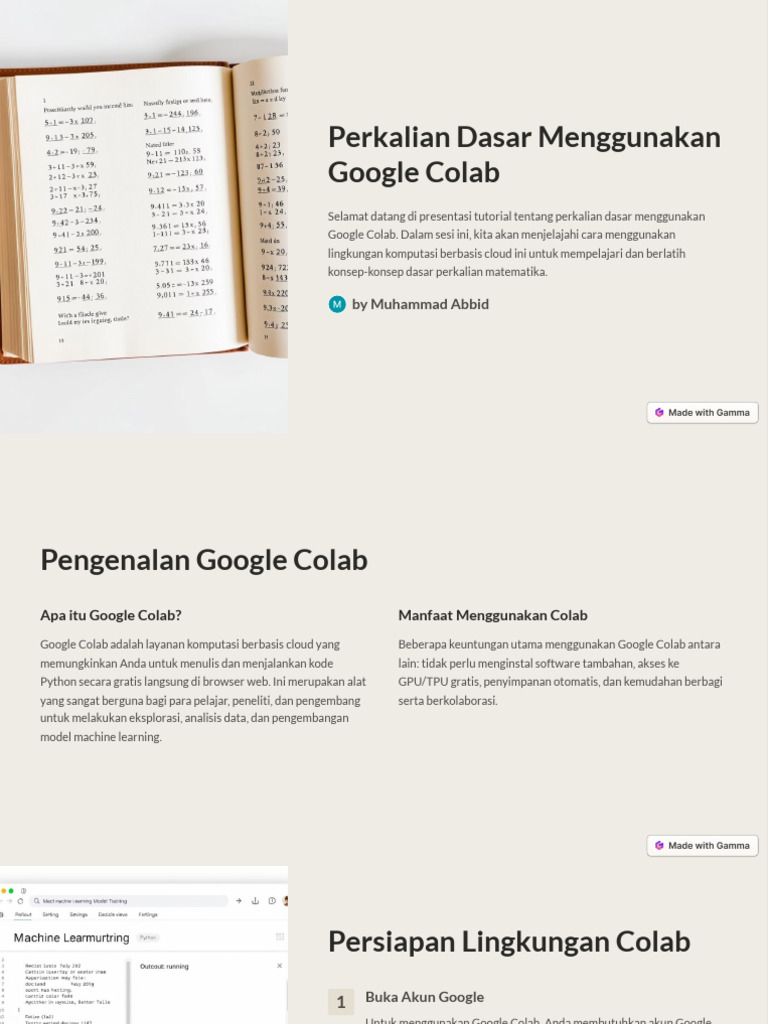 Perkalian Dasar Menggunakan Google Colab | PDF