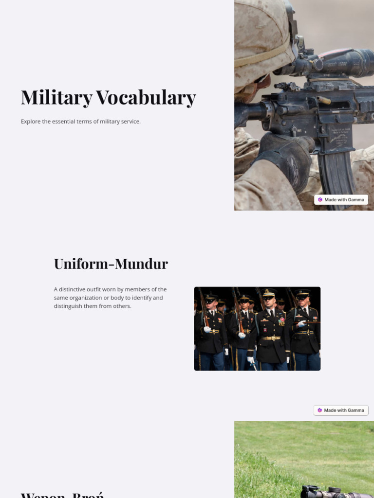 Military Vocabulary | PDF