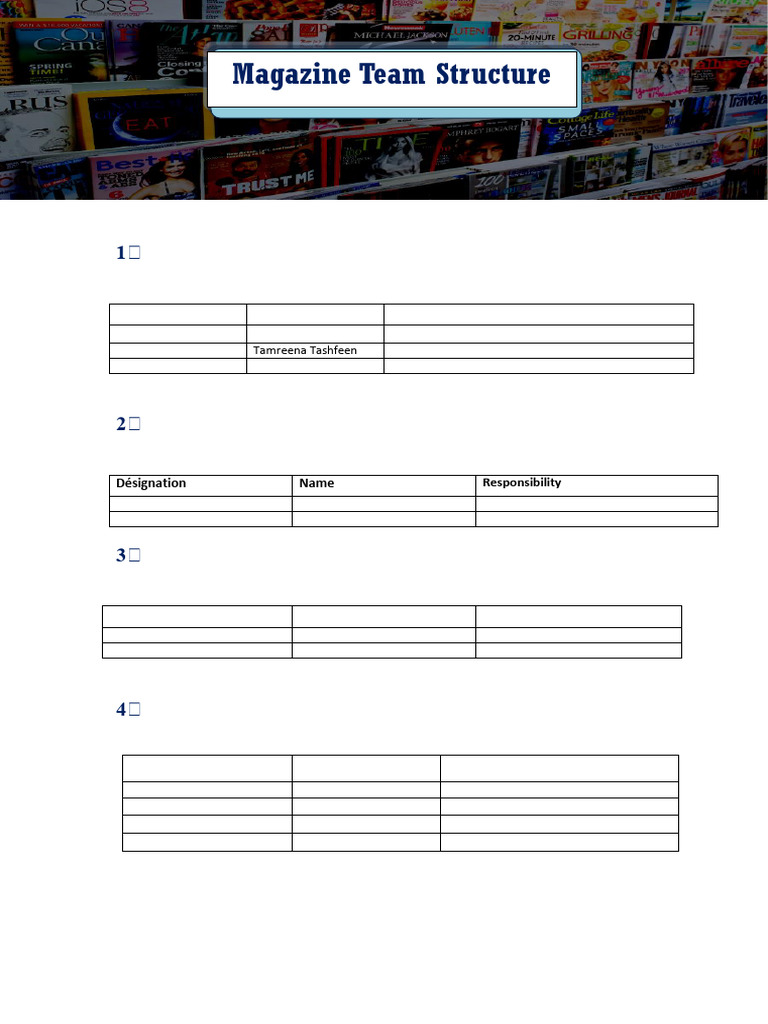 Magazine Team Structure Overview | PDF