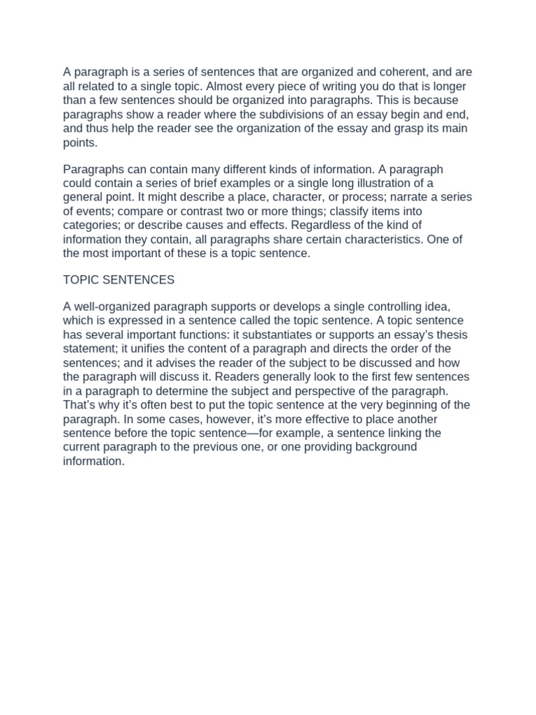 Writing Effective Academic Paragraphs | PDF