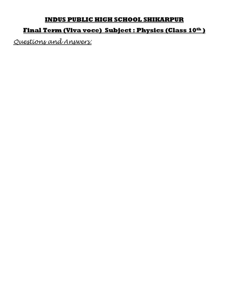 Class 10 Physics Final Exam Q&A | PDF | Waves | Electromagnetic Radiation