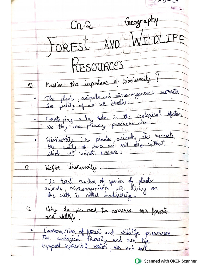 Forest And Wildlife Resources Pdf
