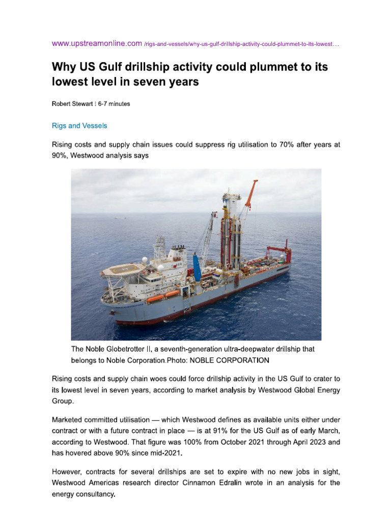 Why US Gulf Drillship Activity Could Pl.. | PDF