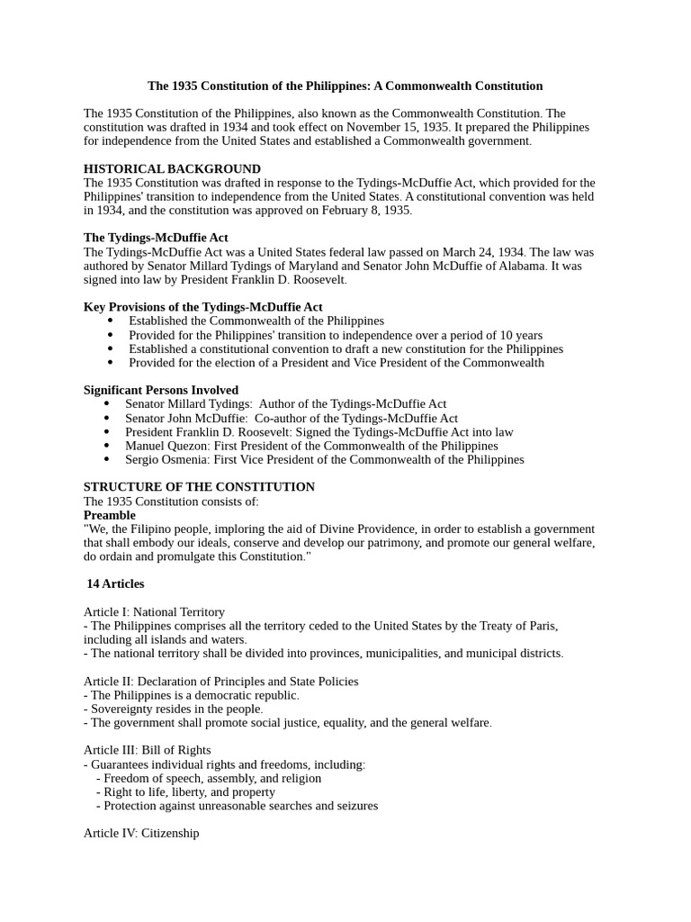 1935 Constitution | PDF | Political Charters | Justice