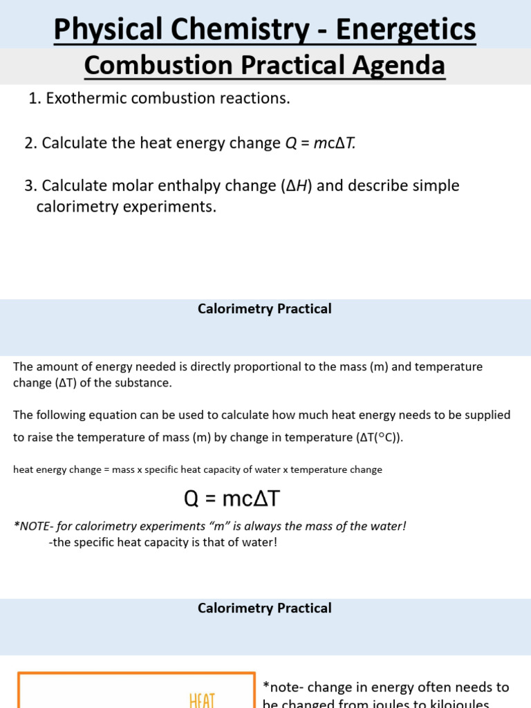 Lesson - Combustion Practical | PDF | Heat | Calorimetry