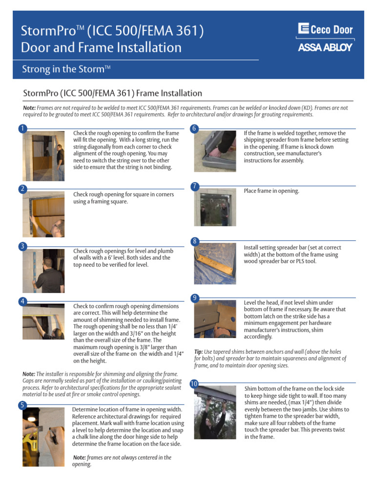 StormPro Door Frame Installation Guide | PDF | Door
