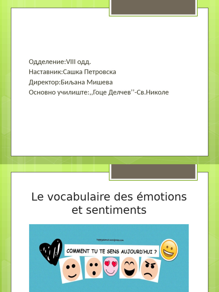 Les Émotions Et Les Sentiments | PDF