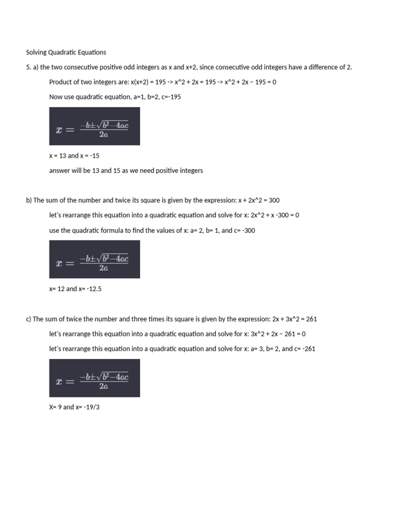 Solving Quadratic Equations | PDF