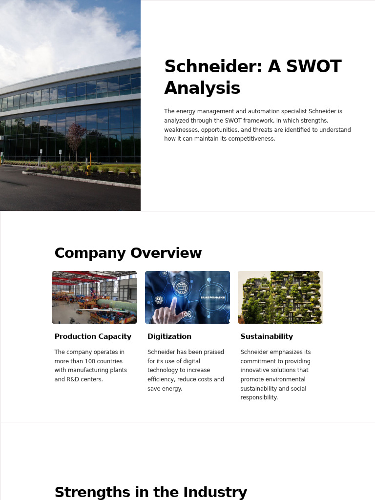 Schneider Electric SWOT Analysis 2025 | PDF | Swot Analysis | Climate ...