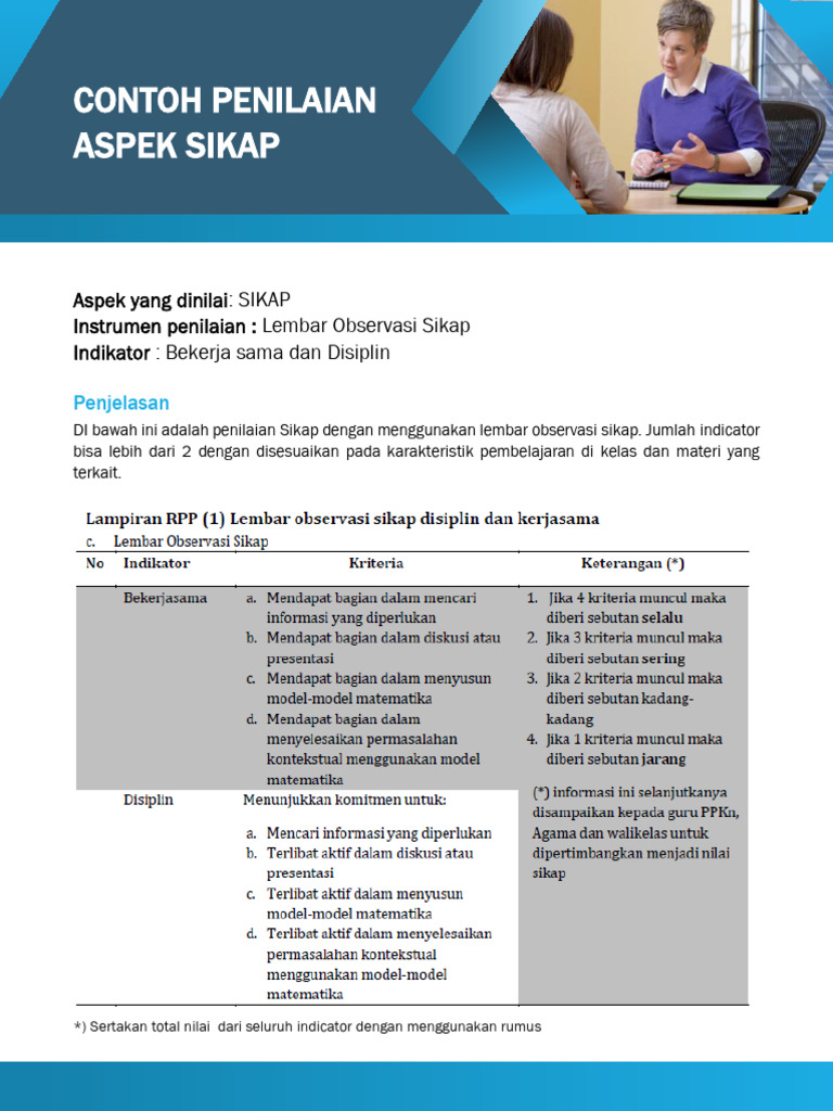 Penilaian 3 Aspek (Sikap, Kognitif, dan Psikomotor) | PDF