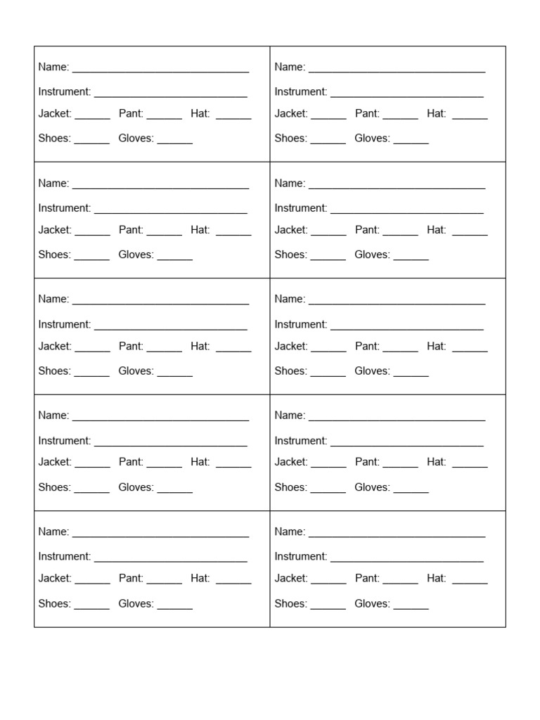 Uniform Cards | PDF | Dress Codes | Uniforms