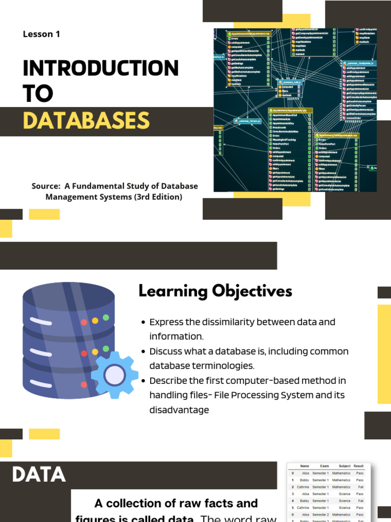 Lesson 1 - Introduction to Databases_20250321_235306_0000 | PDF | Data | Information