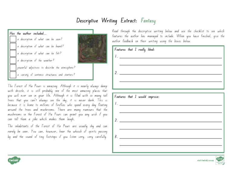 Descriptive Writing Extract Fantasy | PDF