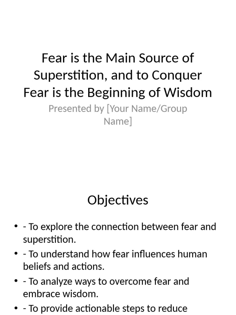 Fear and Superstition Presentation | PDF | Superstitions | Fear