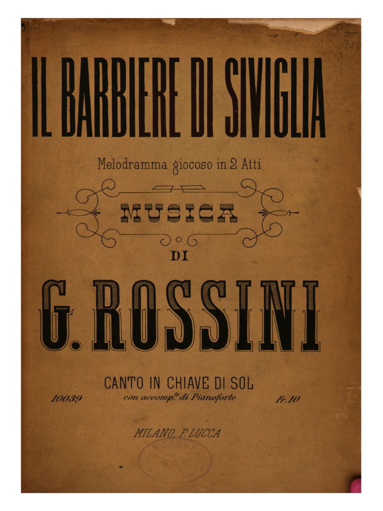 Il Barbiere Di Siviglia Score | PDF